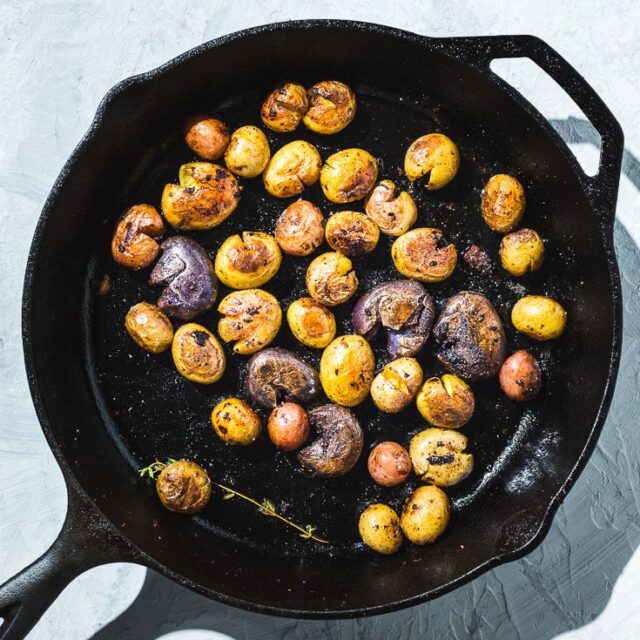 Cast Iron Skillet Marble Potatoes Recipe